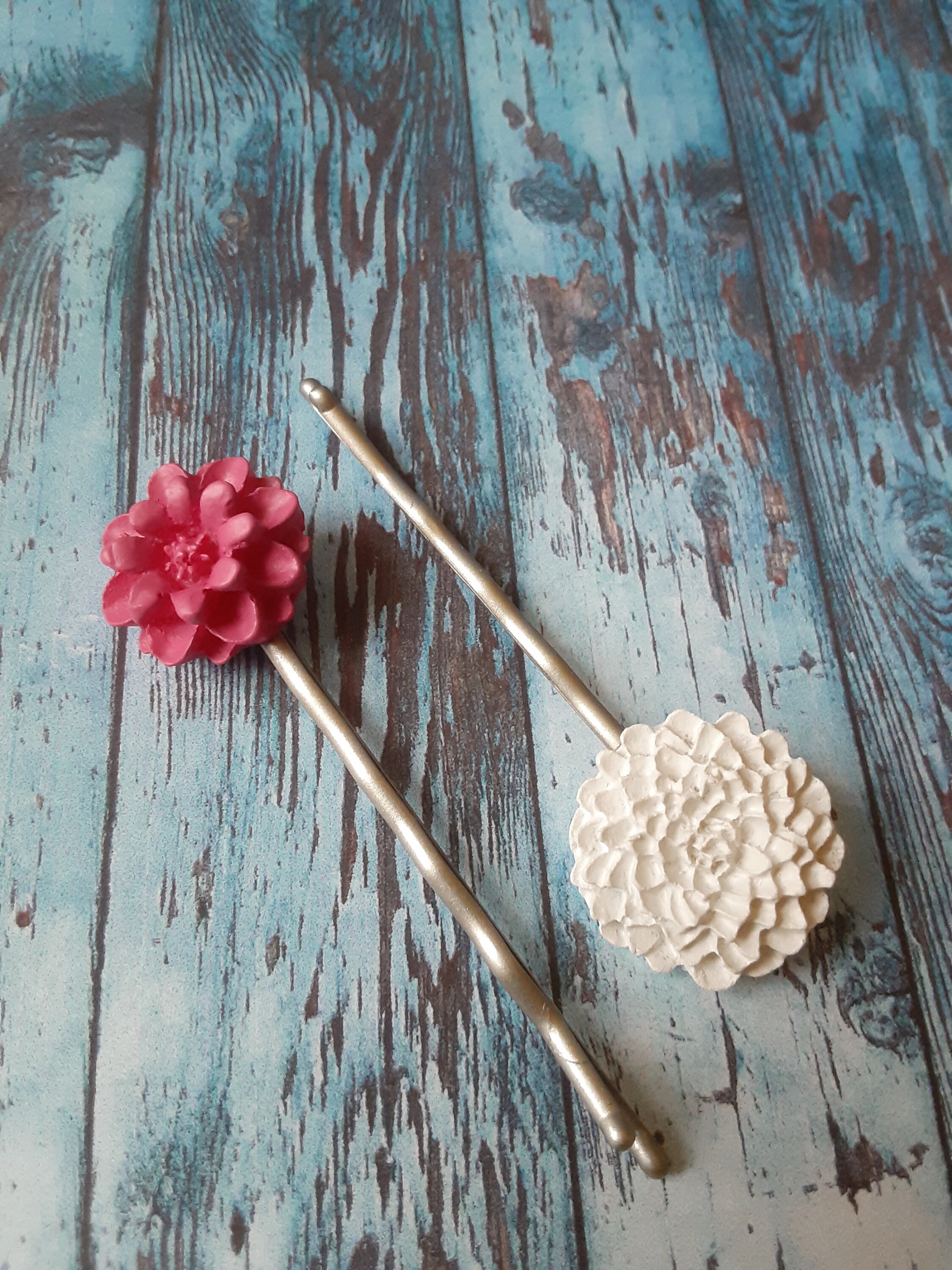 Fuchsia Bobby Pins Set, Fuchsia Flower Hair Pins Set, Bobby Pins Set of ...