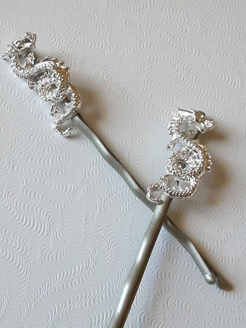 Silver or Golden Dragons Bobby Pins, Set of 2 Bobby Pins, Gift Under 20 ...