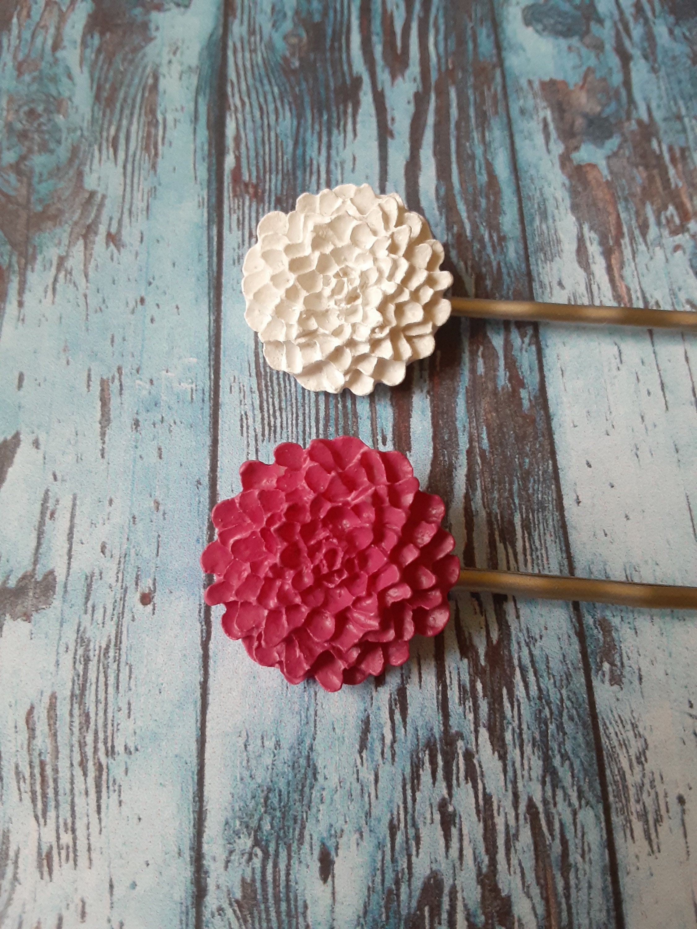 Fuchsia Bobby Pins Set, Fuchsia Flower Hair Pins Set, Bobby Pins Set of ...