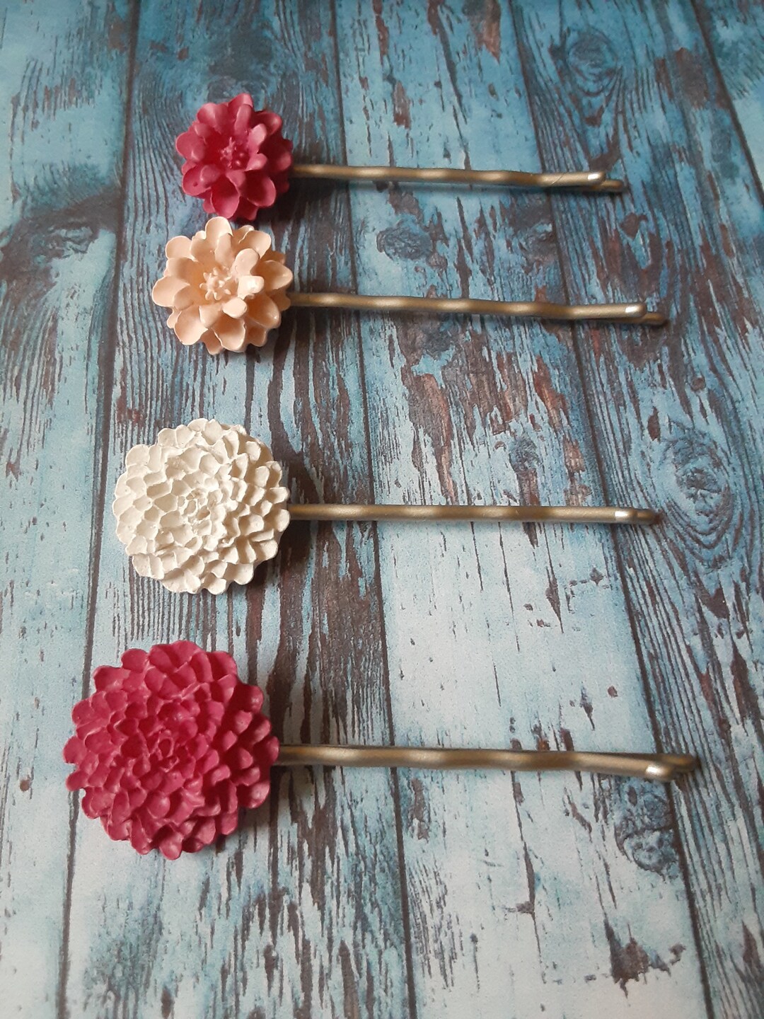Fuchsia Bobby Pins Set, Fuchsia Flower Hair Pins Set, Bobby Pins Set of ...