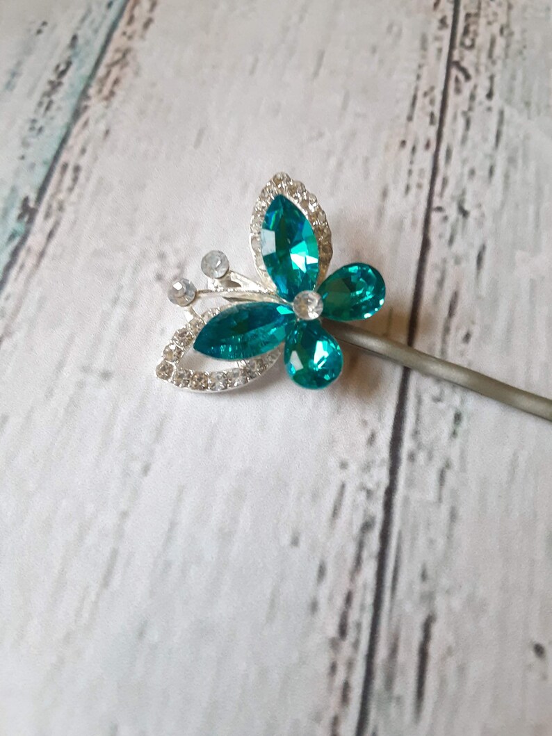 Tuquoise Butterfly Bobby Pins Set of 2, Butterflies Bobby Pins, Gift ...