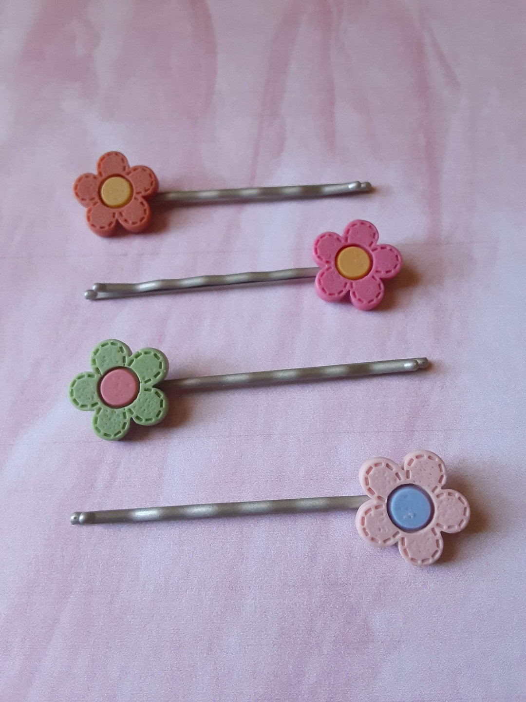 Colorful Flowers Bobby Pins Set 1 Floral Bobby Pins Cute Bobby Pins for ...