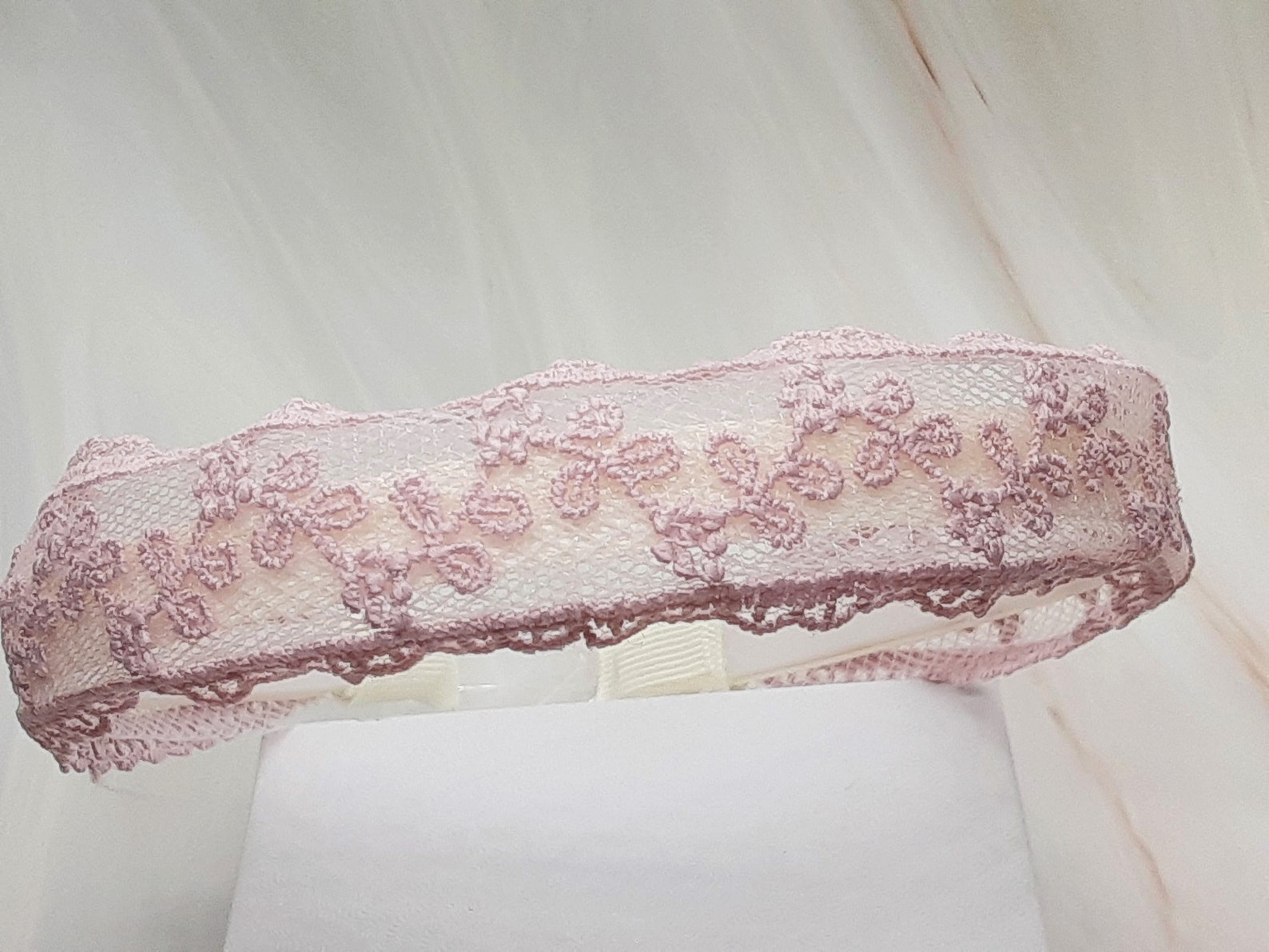 Pink Lace Headband Vintage Headband Bride Lace Headband Gift Under 20 ...