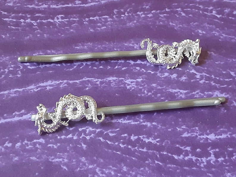 Silver or Golden Dragons Bobby Pins, Set of 2 Bobby Pins, Gift Under 20 ...