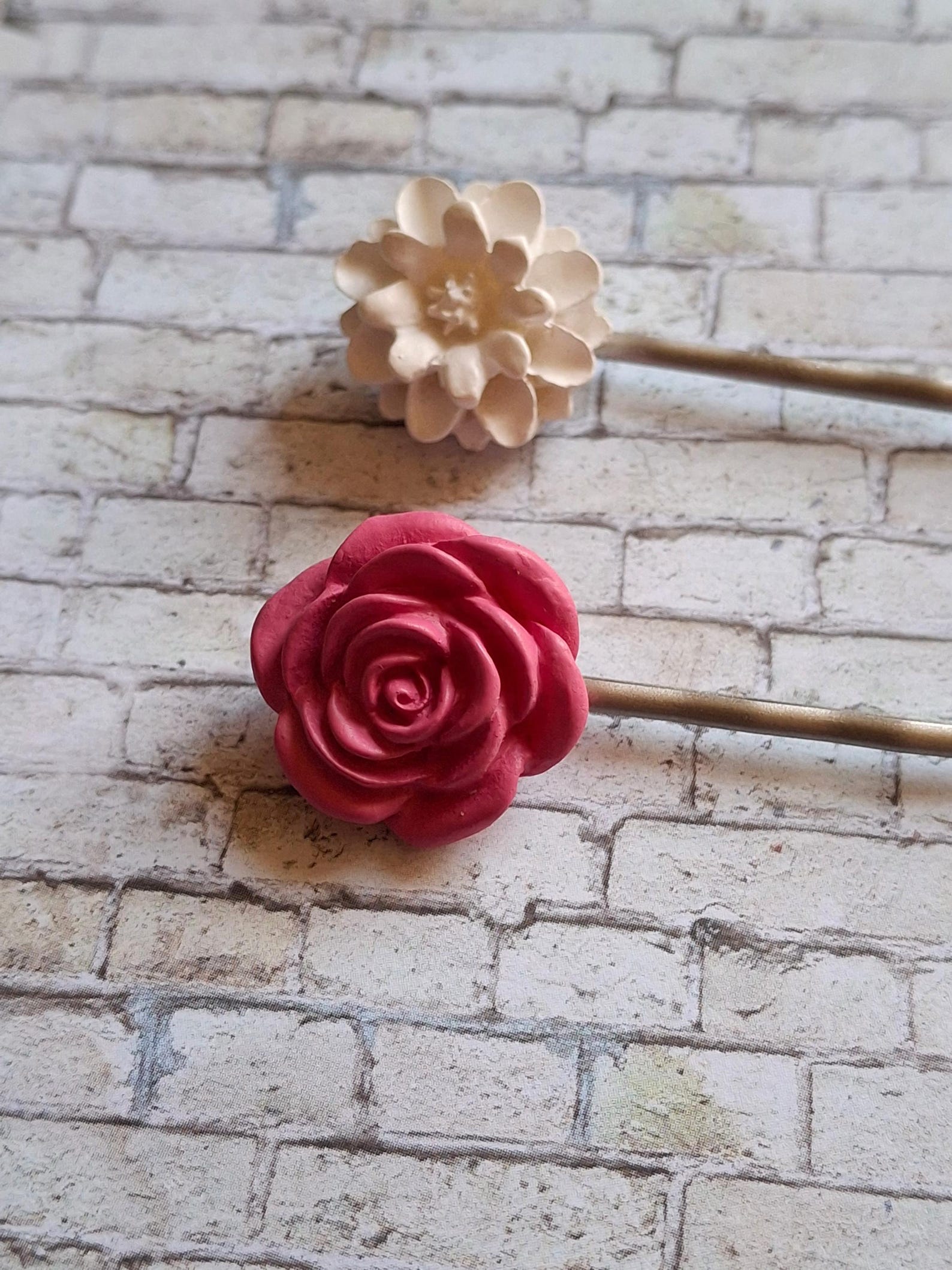 Fuchsia Floral Bobby Pins Set of 4, Floral Hair Pins, Gift for Her ...