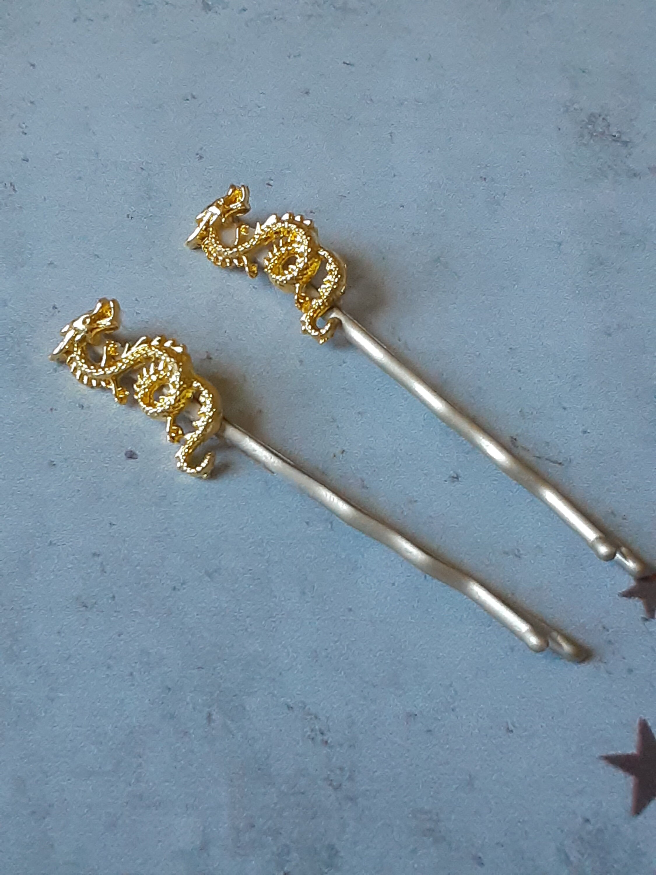 Silver or Golden Dragons Bobby Pins, Set of 2 Bobby Pins, Gift Under 20 ...