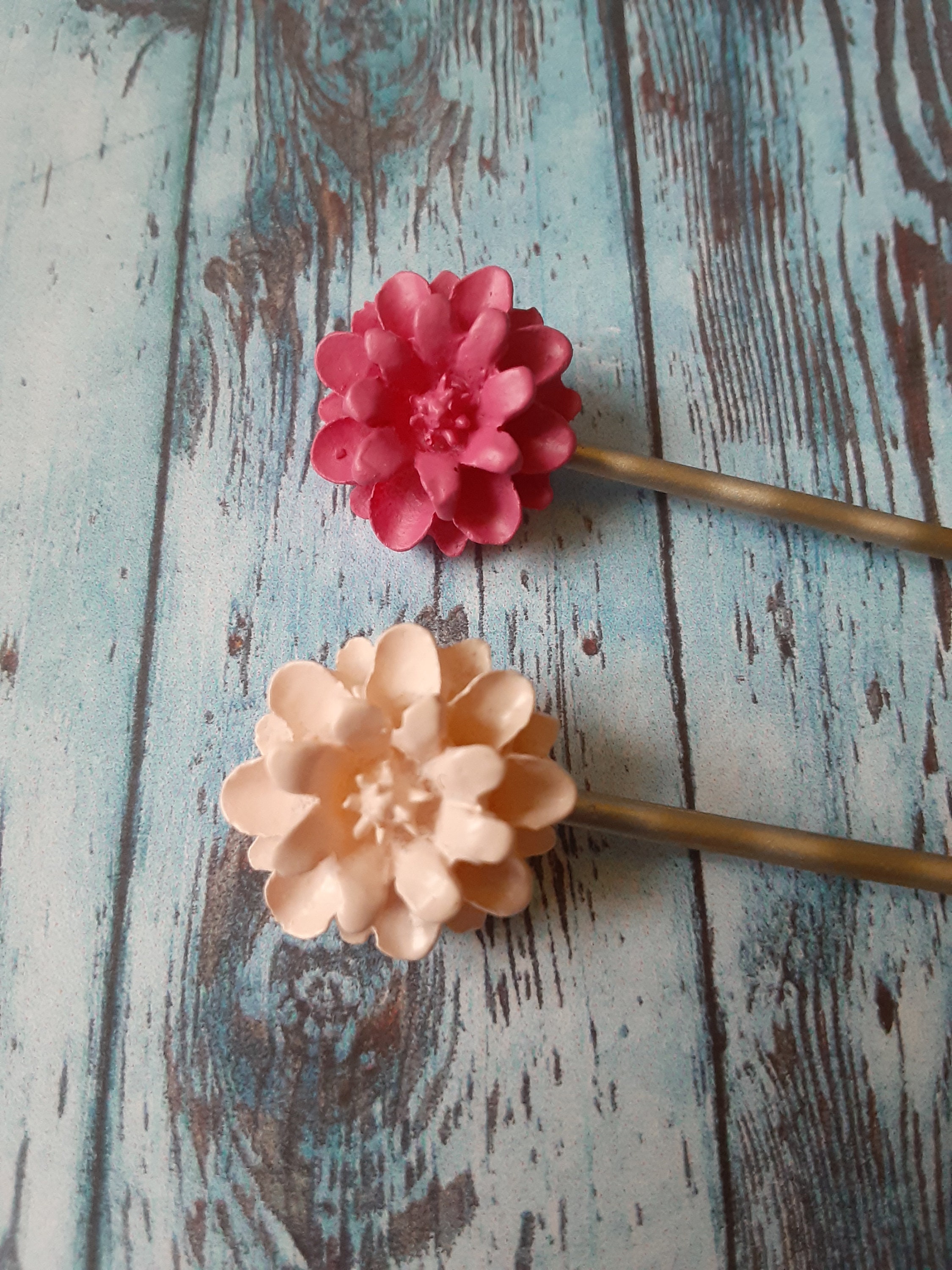 Fuchsia Bobby Pins Set, Fuchsia Flower Hair Pins Set, Bobby Pins Set of ...