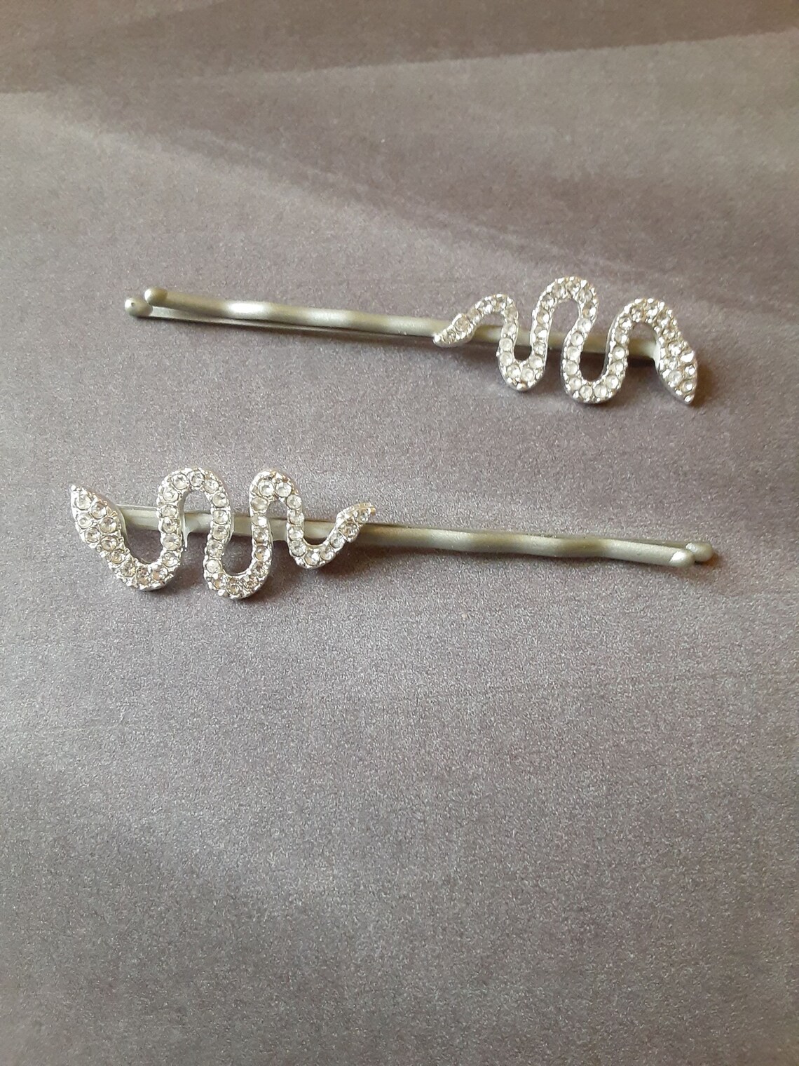 Snake Bobby Pins Set of 2, Rhinestone Bobby Pins, Gift for Her, Golden ...