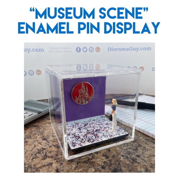 Enamel Pin Display museum Scene Inside a 3 Inch Protective | Etsy