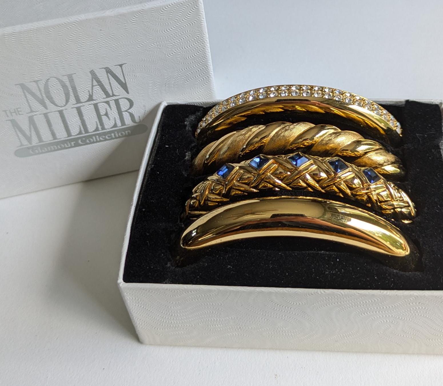 Ultra Rare Vintage Nolan Miller Glamour Collection Bangle Bracelet Set ...