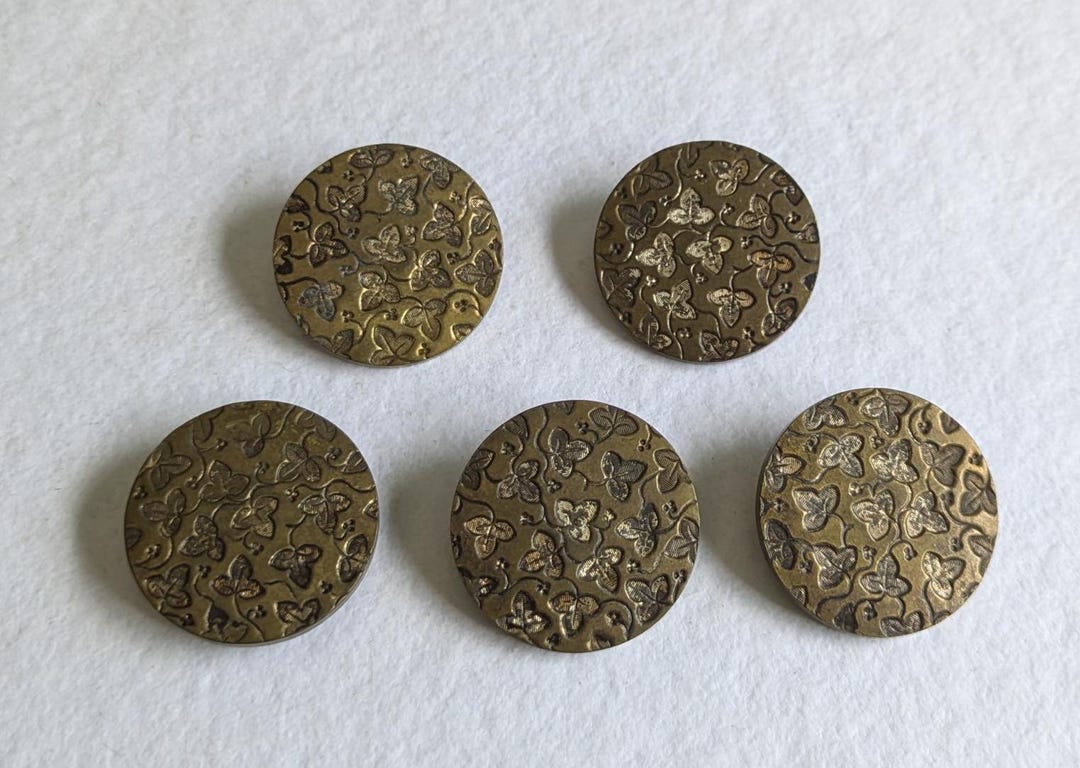 Very Vintage Antique Brevete Paris AP Metal Button Lot Rare Botanical ...