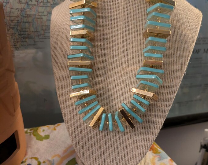 Vintage Kate Speed Art Deco Revival Massive Green and Gold Clear Square ...