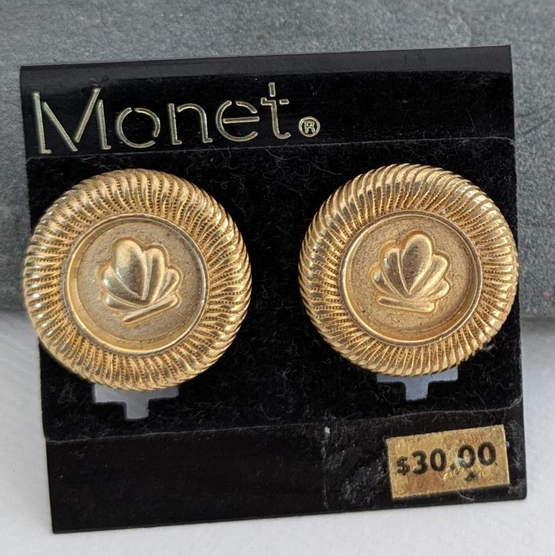 Art Deco Revival Monet Rare New Old Stock Oval Braided Gold Leaf Coin ...