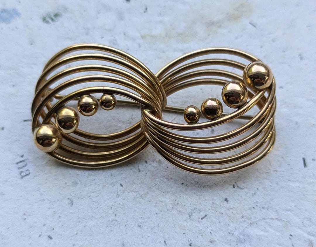 Mirrored Abstract: Vintage Art Deco Gold-filled Harry S. Bick HSB ...