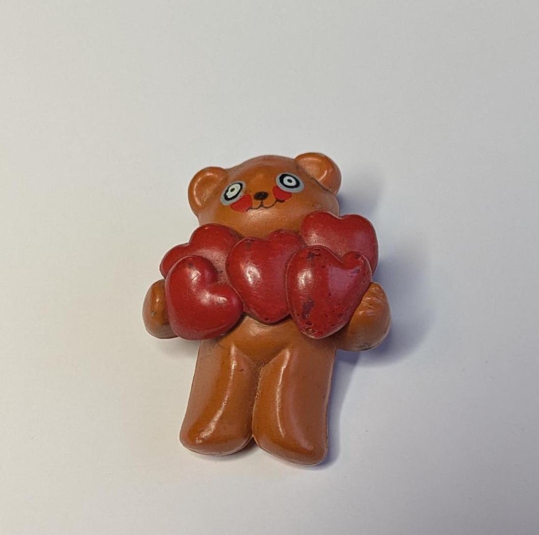 Teddy Bear Heart: Vintage 1984 S. Lehman Valentine's Sweetheart Plastic ...