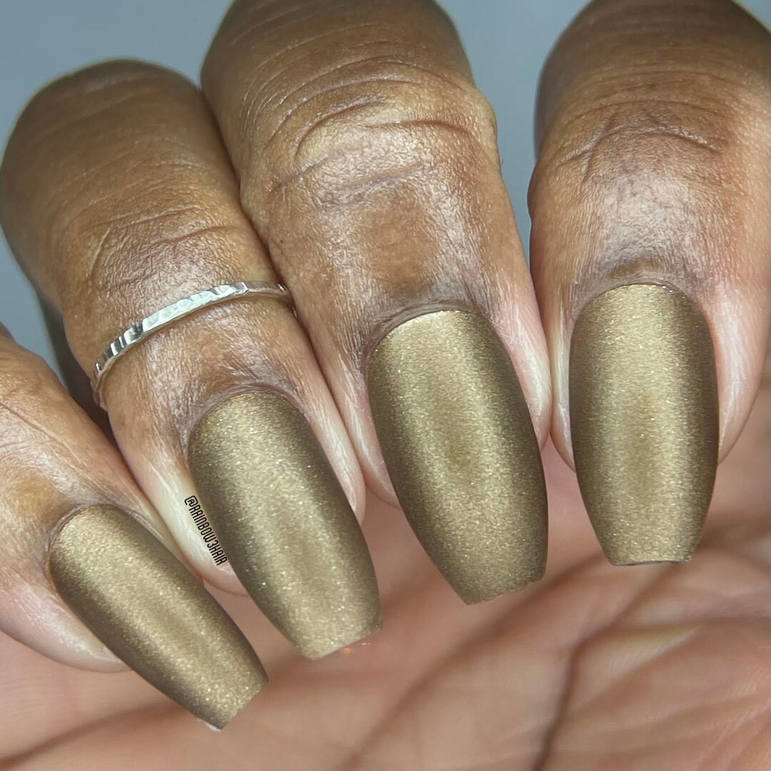 Mando Nail Polish - Brushed-metal Matte Chocolate Bronze - Etsy
