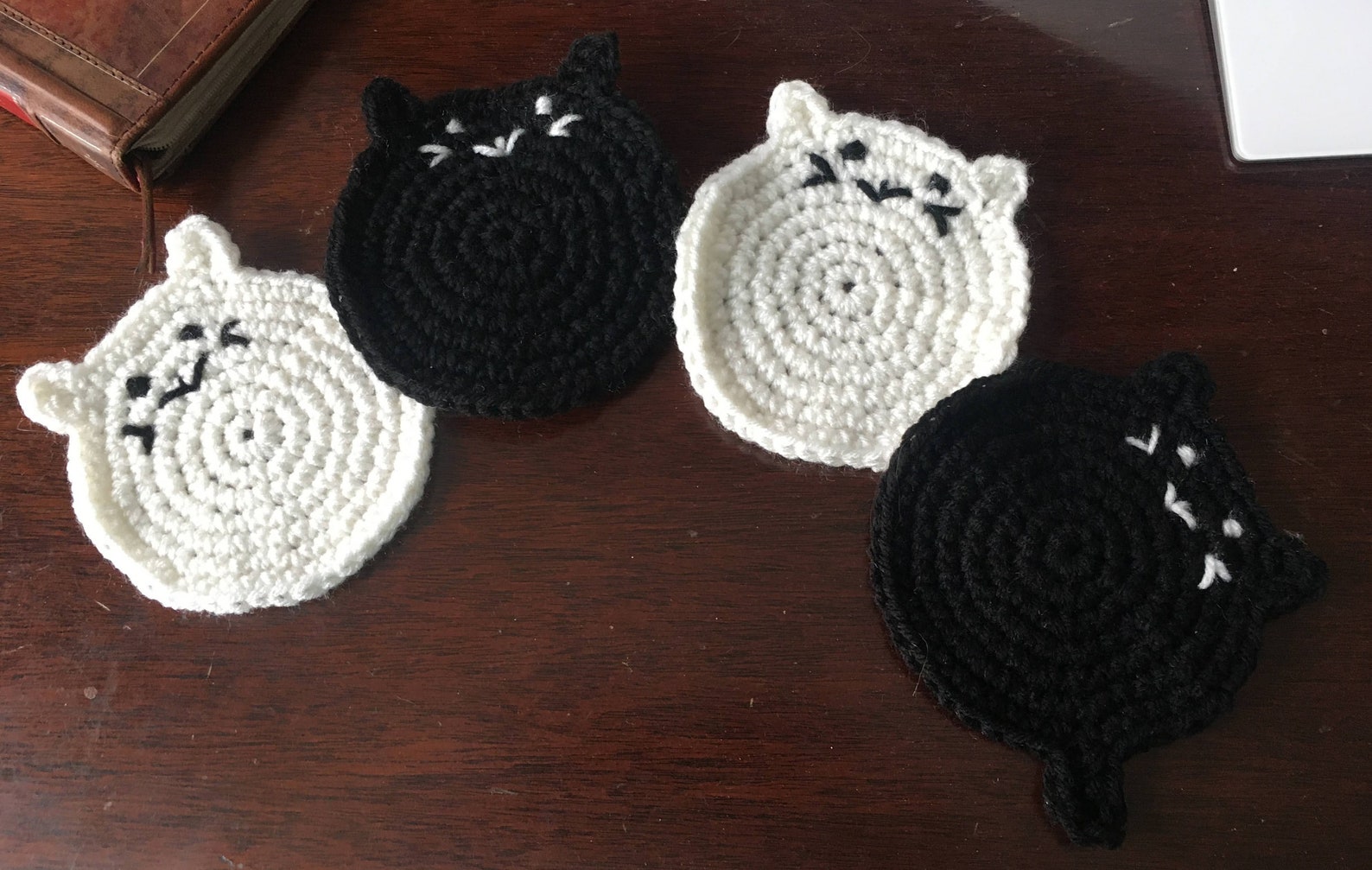 Cute Kitty Coaster Easy Crochet Pattern - Etsy