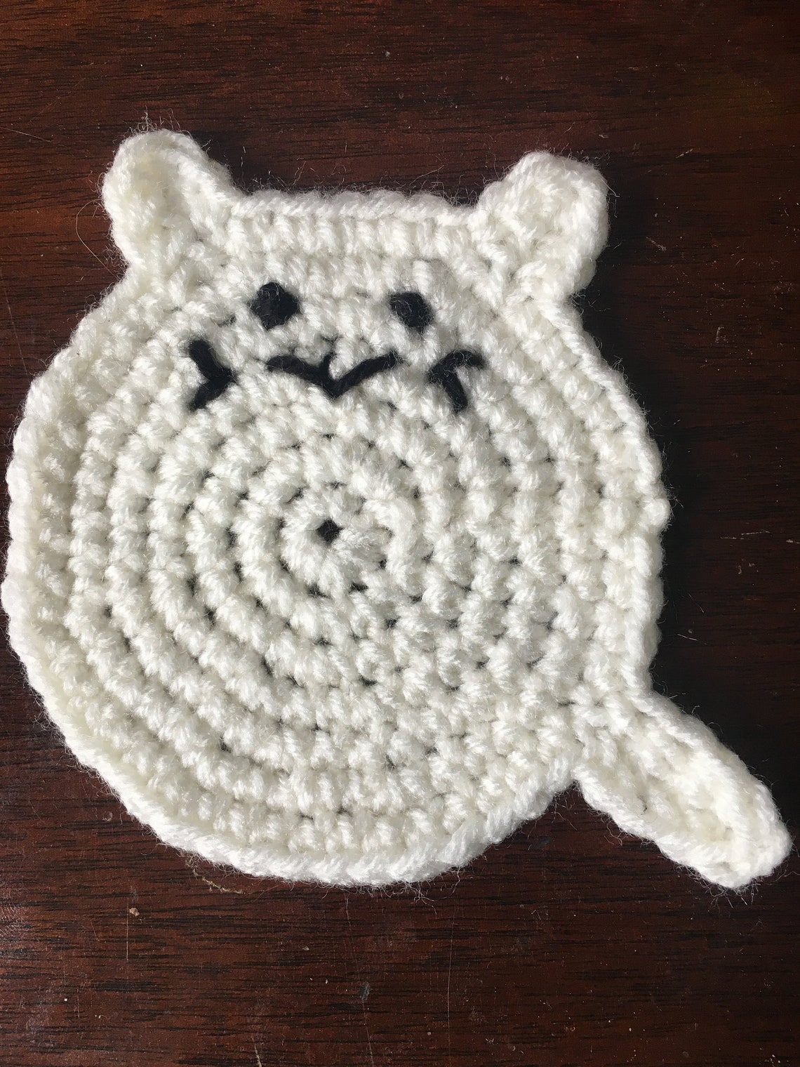 Cute Kitty Coaster Easy Crochet Pattern - Etsy