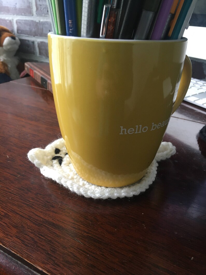 Cute Kitty Coaster Easy Crochet Pattern - Etsy