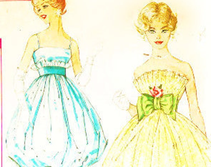 Simplicity 2960 Vintage 1950s Evening Dress With Two Skirts Sewing ...