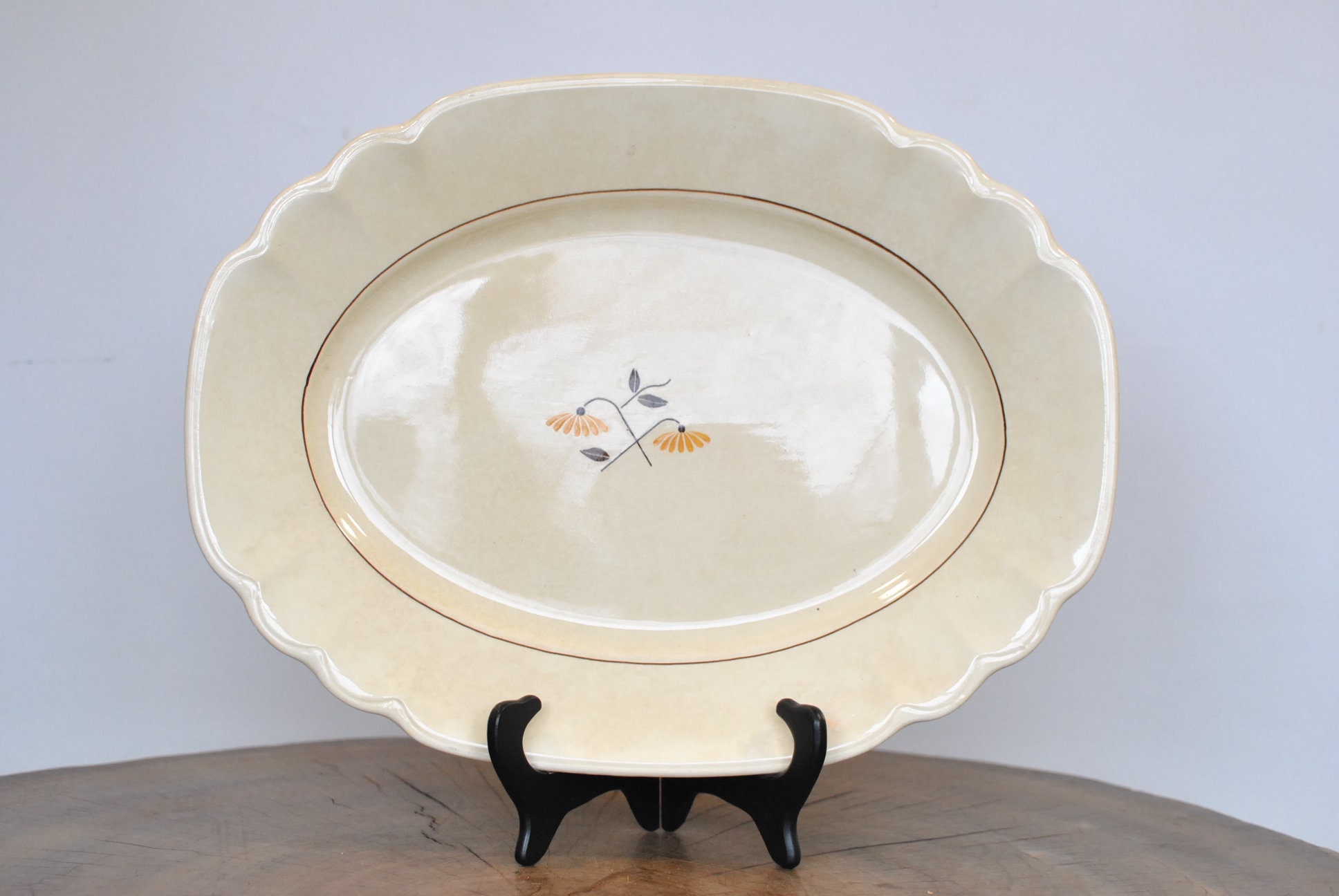 Vintage Ceramic Serving Plate Big Ceramic Platter - Etsy UK