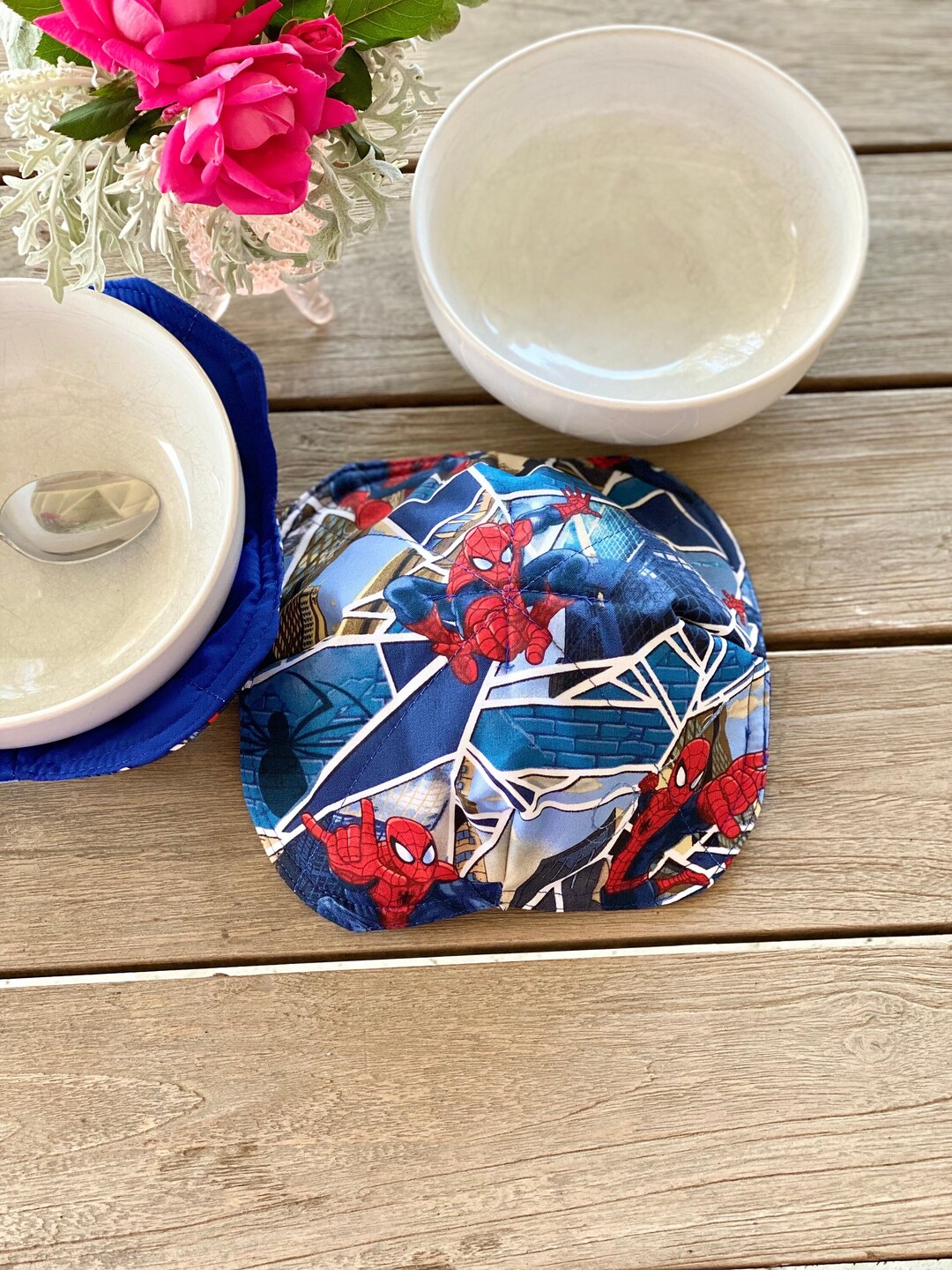 Spiderman Bowl Cozies, Bowl Cozy Set of 2, Reversible Microwave Bowl ...