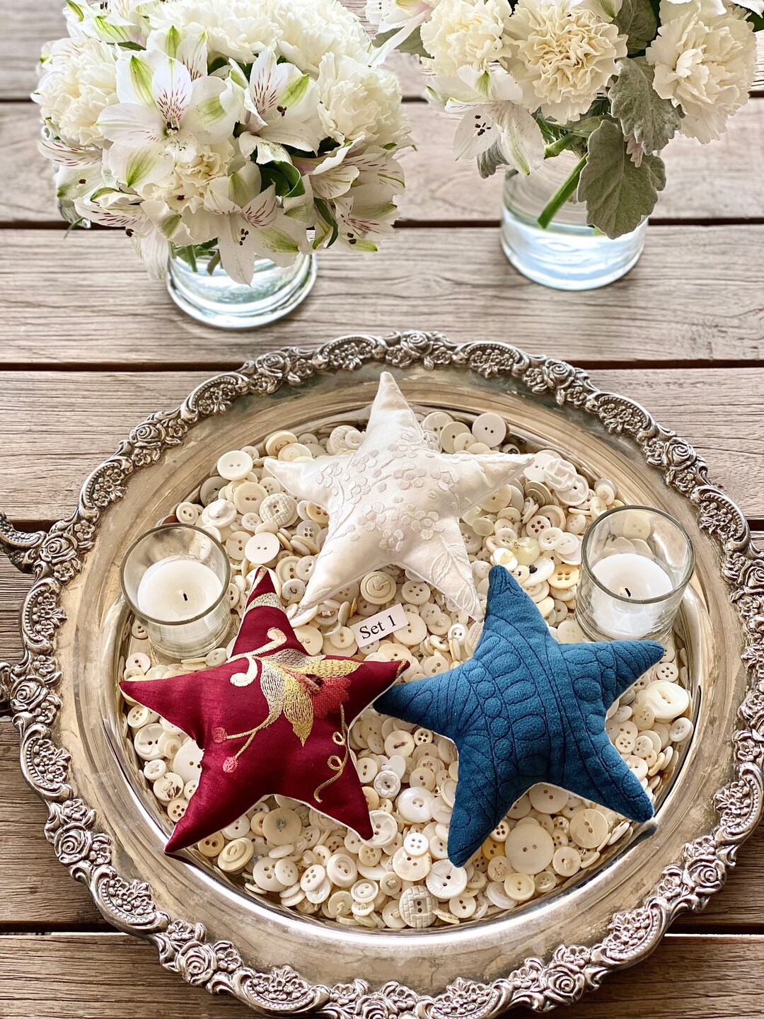 Fabric Star Bowl Fillers: Embroidered Patriotic Decor, Set of 3 - Etsy