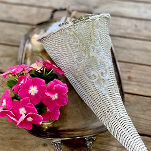 Embellished White Cornucopia: Jeweled Thanksgiving Centerpiece With ...