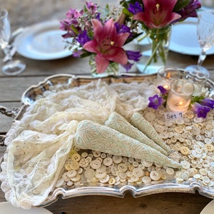 Fancy Aqua Blue Embroidered Fabric Carrots With Vintage Tulle Lace ...