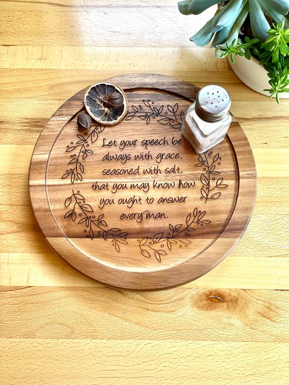 Beautiful 8.5 Inch Wood Lazy Susan / Laser Engraved - Etsy