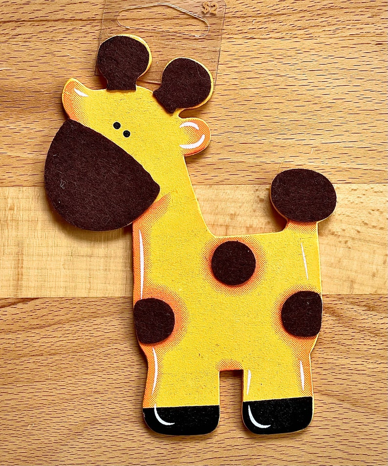 Animal Cut Outs/hand Painted/wood Cut Out With Hand Cut Felt - Etsy