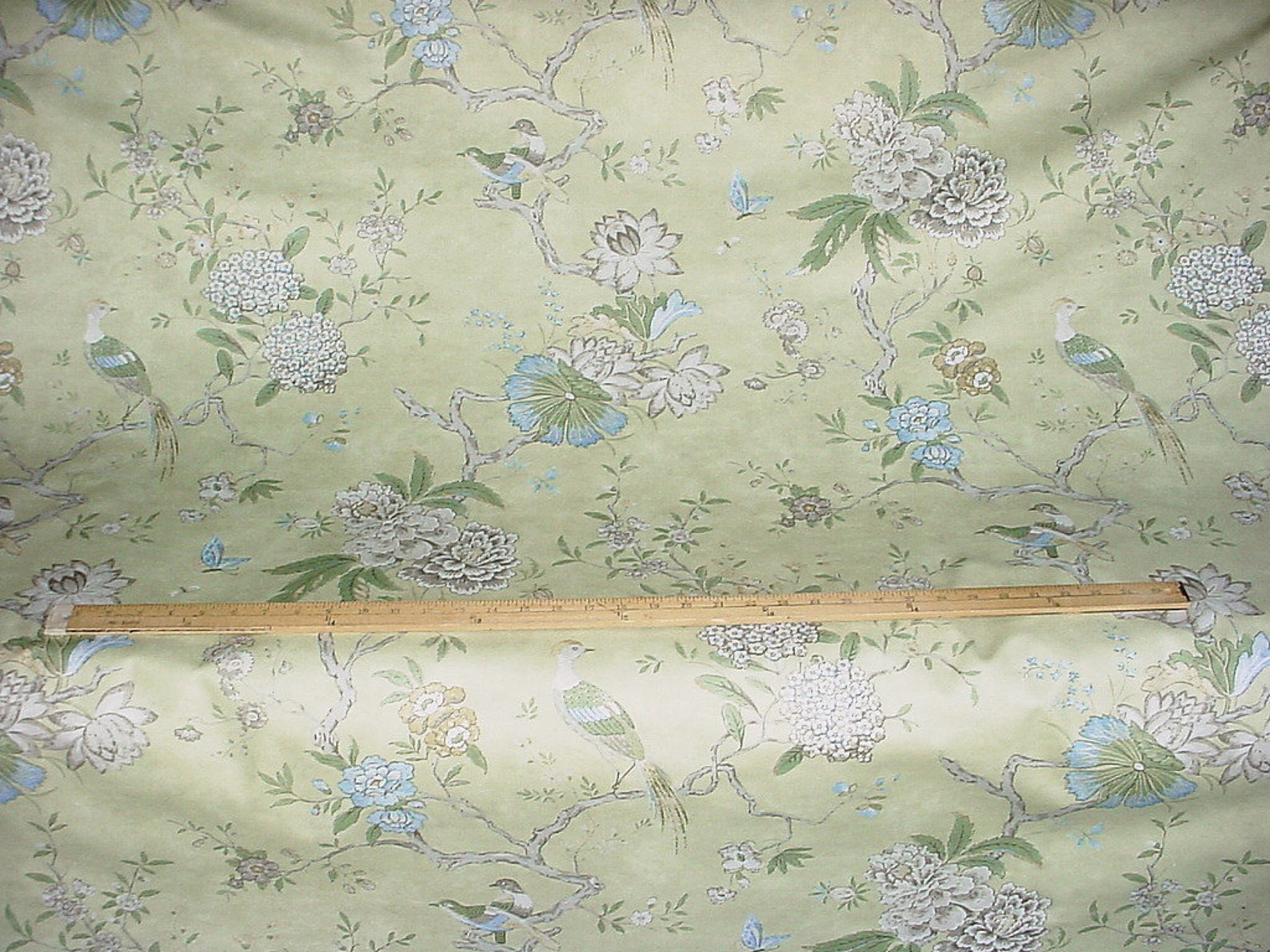 5-7/8 Yards Lee Jofa GP & J Baker Oriental Bird in Celery - Etsy