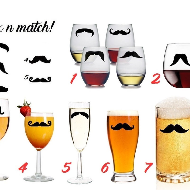 Mustache Wine Glass - Etsy