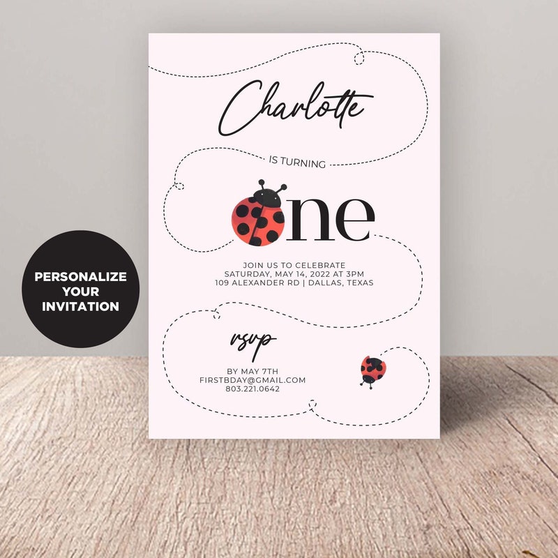 Ladybug Invitation - Etsy
