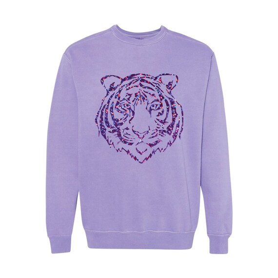 Tiger Sweatshirt Orange and Purple Go Tigers Tiger Merch - Etsy