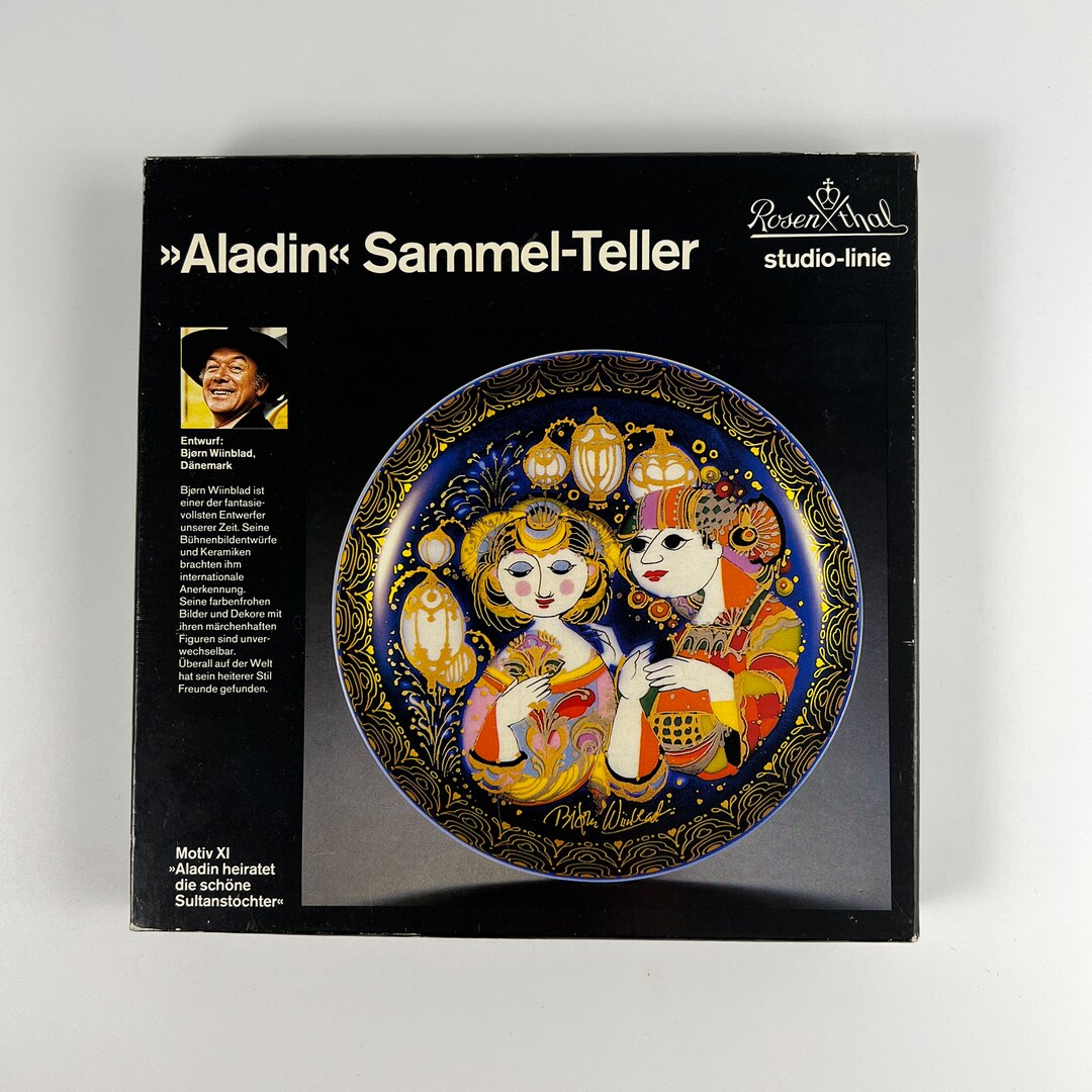 Vintage Bjorn Wiinblad Plate Plaque for Rosenthal Studio Line, Aladdin, Scandinavian Art ...