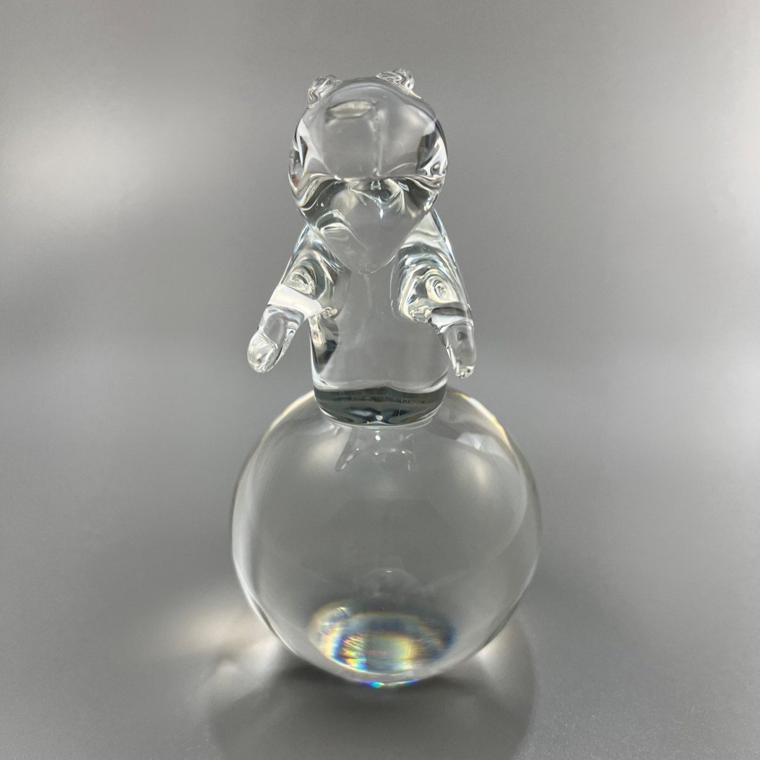 Vintage Steuben Clear Glass Bear Paperweight by David Dowler ...