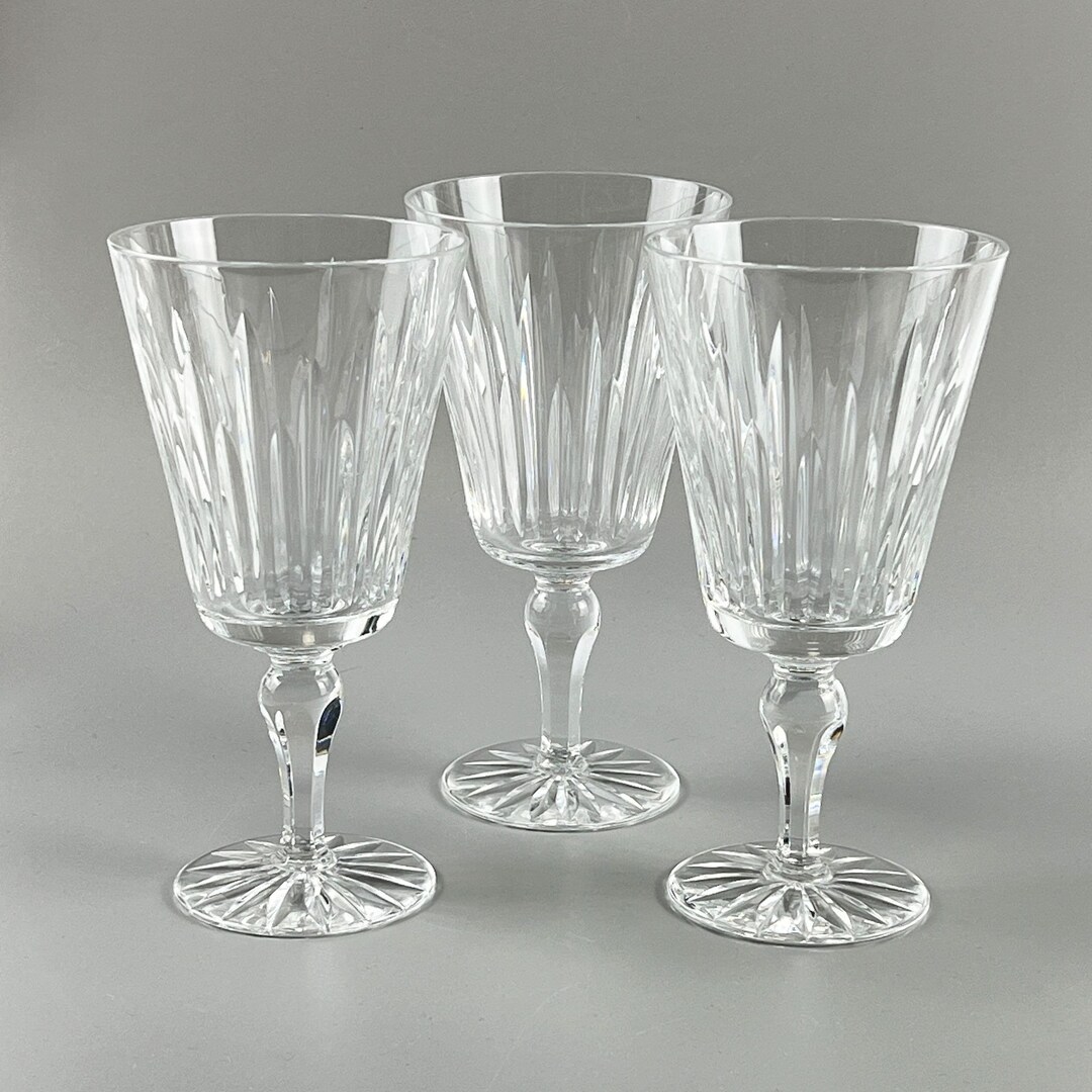 Vintage 1969 Webb Corbett Sherwood Cut Crystal 6 Sided Stem Water ...