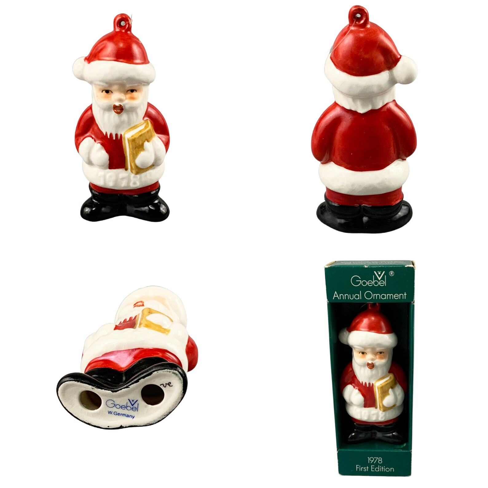 Vintage Goebel Christmas Ornaments Santa Claus Mrs Claus - Etsy