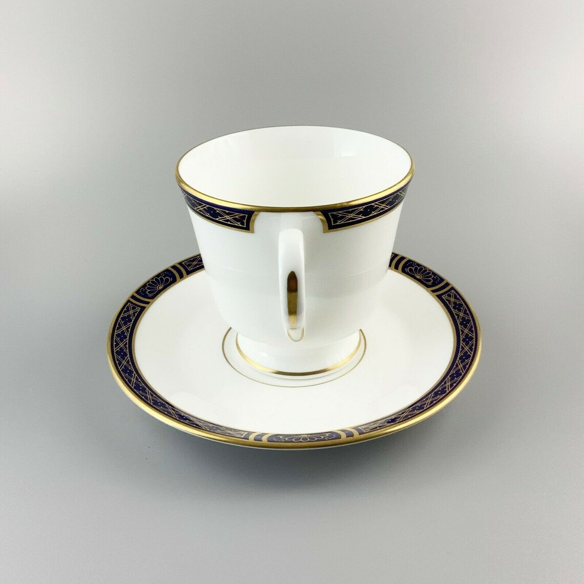 Royal Worcester Mountbatten Cobalt Blue Gold Trim Footed Cup & - Etsy