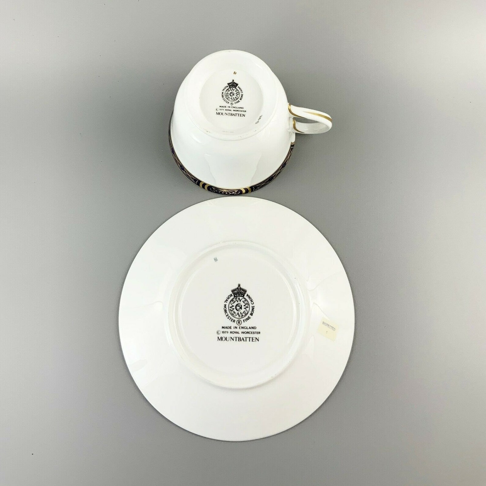 Royal Worcester Mountbatten Cobalt Blue Gold Trim Footed Cup & Saucer ...