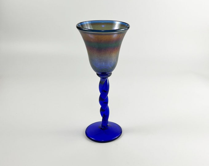Robert Levin Blue Swirl Studio Art Glass Baluster Vase Signed & Dated ...