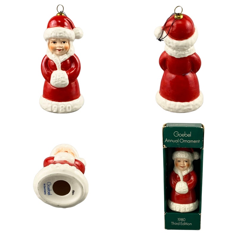 Vintage Goebel Christmas Ornaments Santa Claus Mrs Claus - Etsy