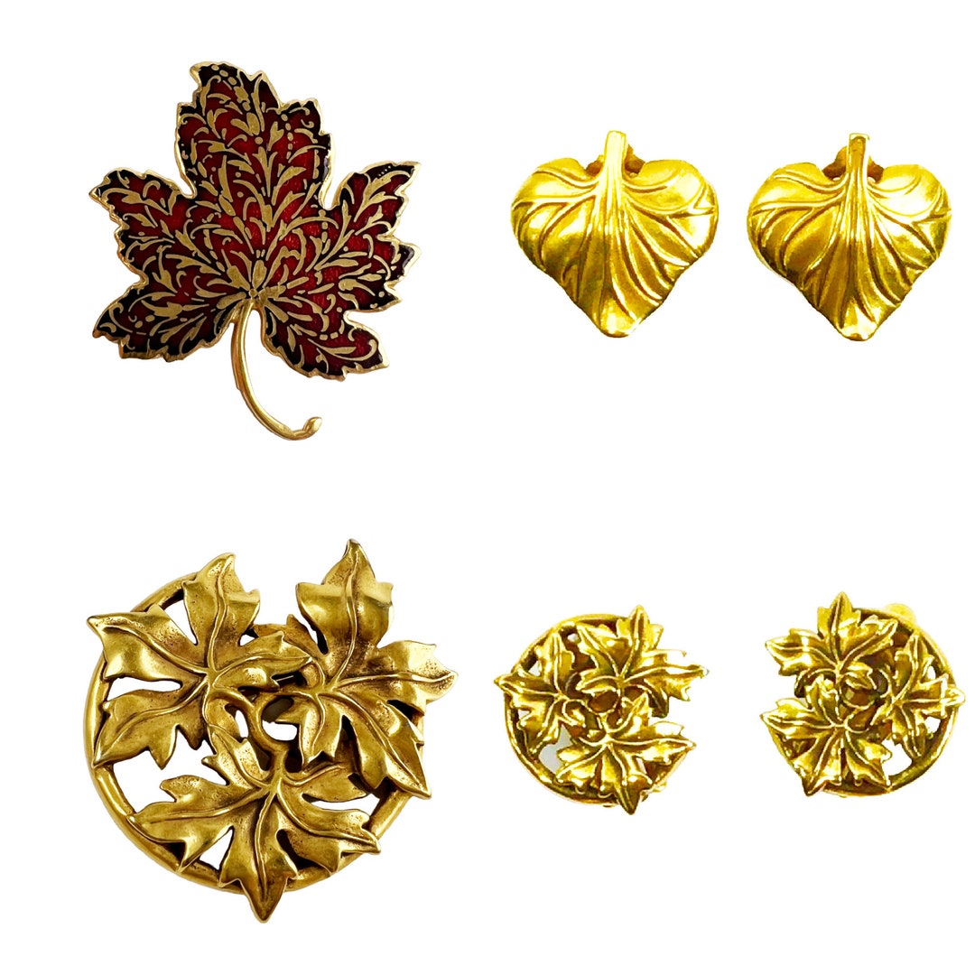 Vintage Metropolitan Museum of Art MMA Leaf Jewelry, Leaf Brooch Lapel ...