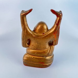 Vintage Chinese Painted Bakelite Laughing Buddha Statue Figure Signed ...