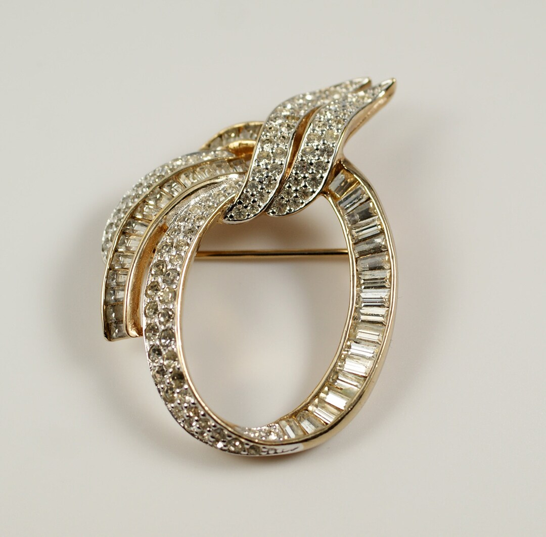 Panetta Brooch Pin, Pave Rhinestone Brooch, Vintage Panetta Pave and ...