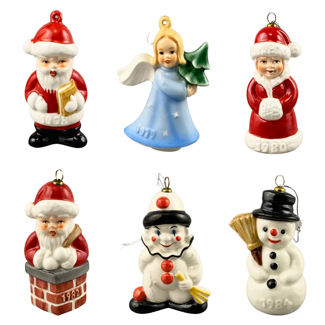 Vintage Goebel Christmas Ornaments, Santa Claus, Mrs Claus, Angel ...