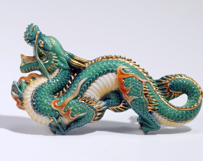 Toshikane Dragon Pin, Toshikane Arita Porcelain Dragon Pin, Dragon ...