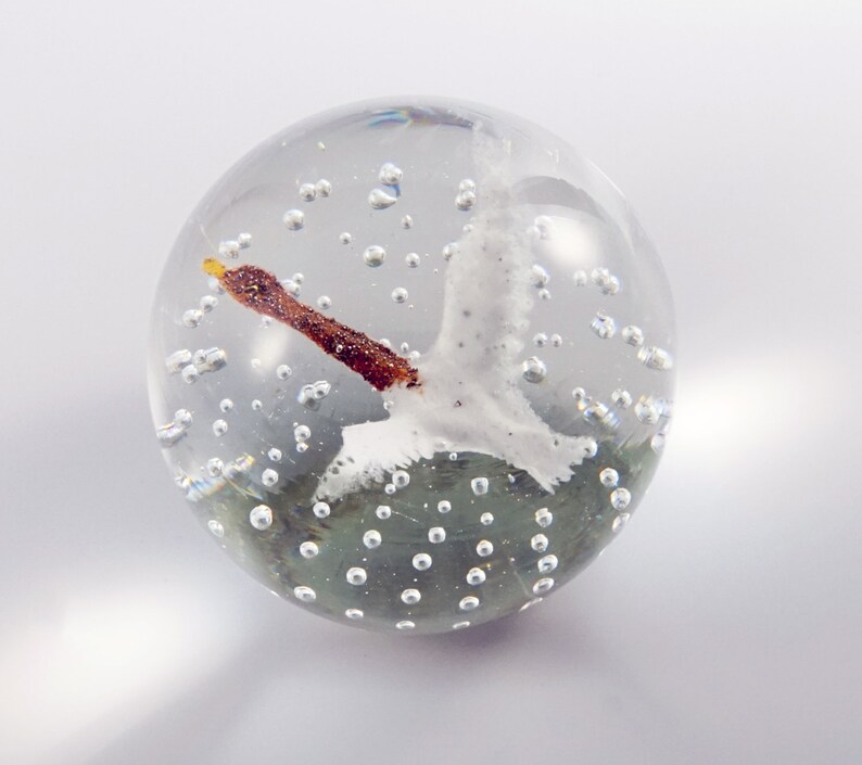 Art Glass Paperweight, Vintage Gentile Glass Flying Goose Paperweight ...