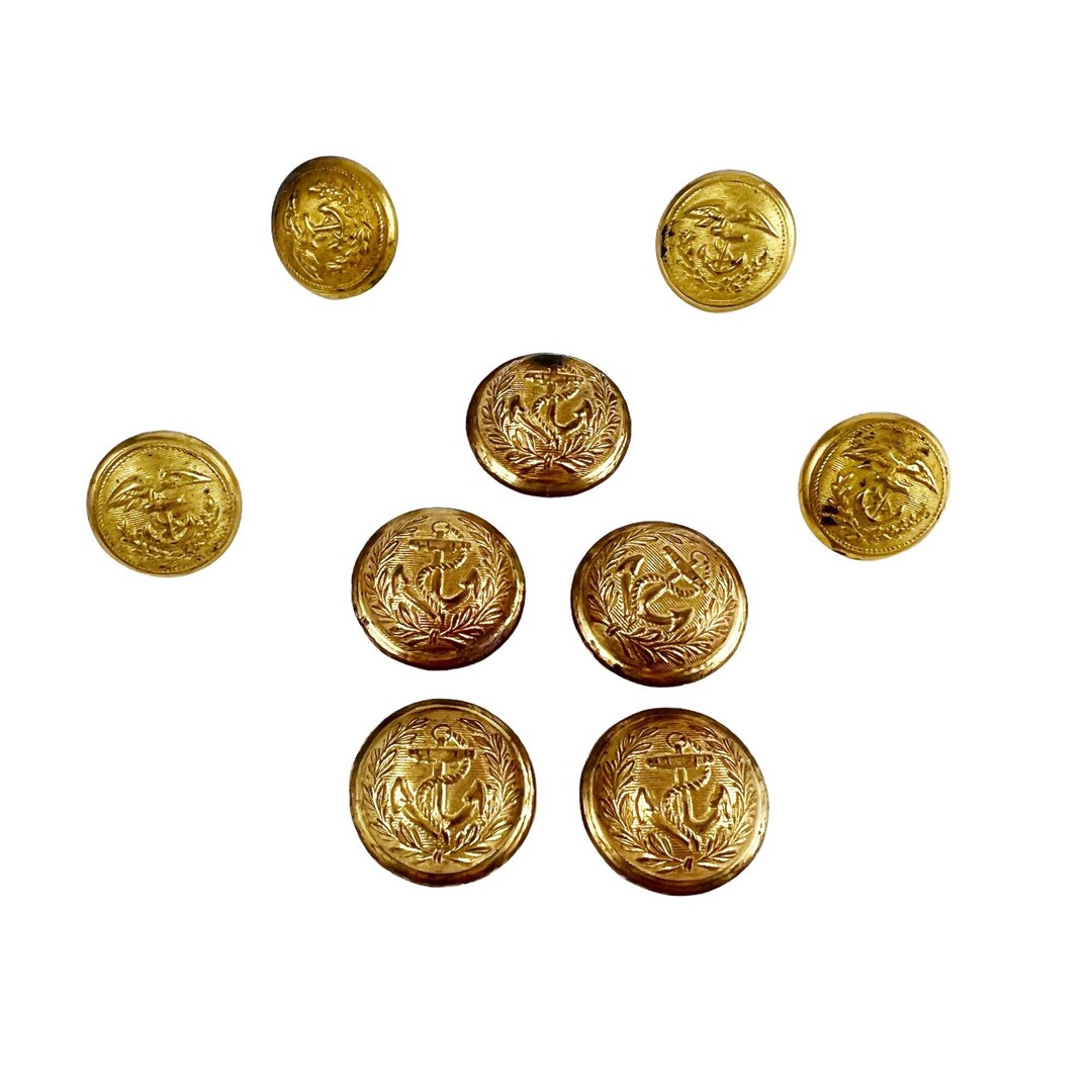 Lot of Vintage Naval Navy US Coast Guard Anchor Eagle Brass Uniform ...